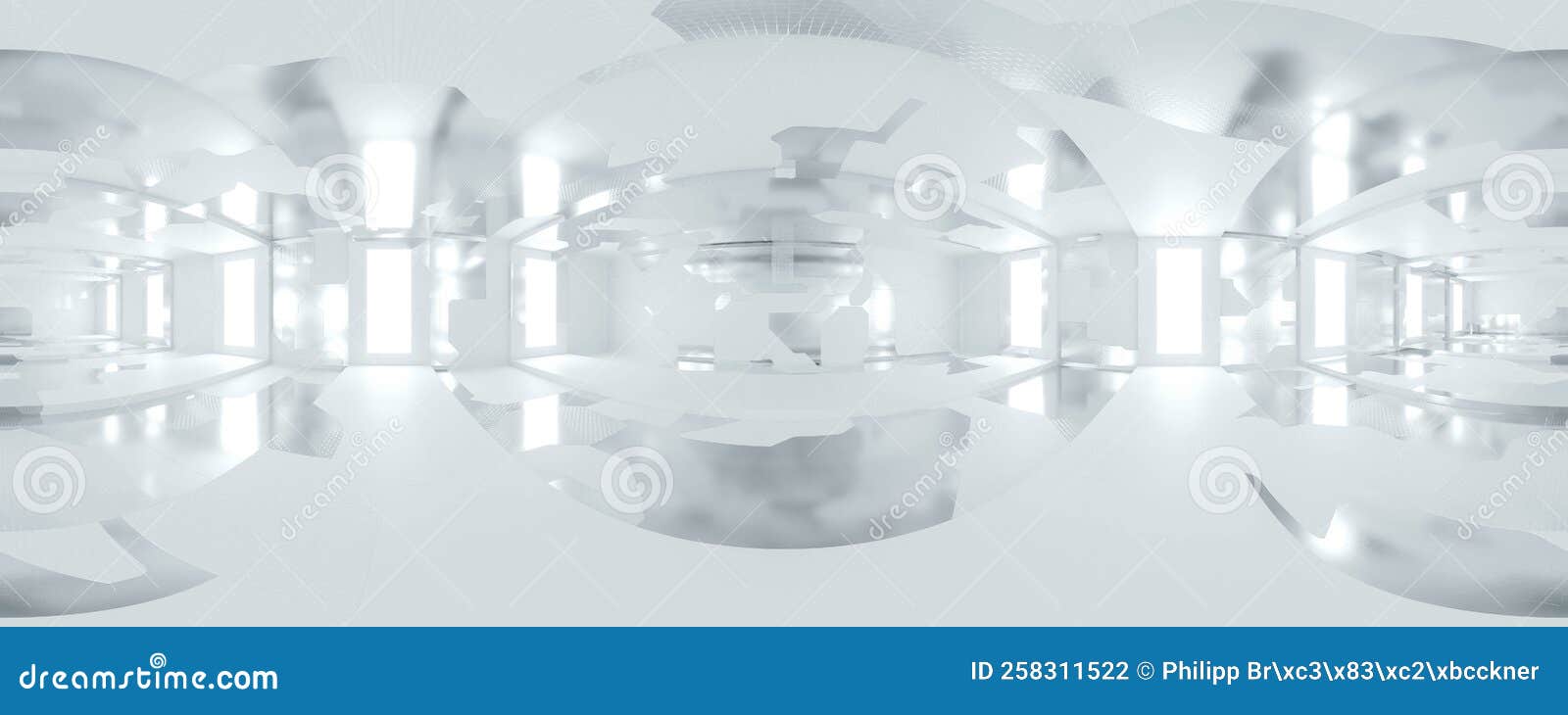 360 Degree Full Panorama Environment Map of Empty White Room Studio ...