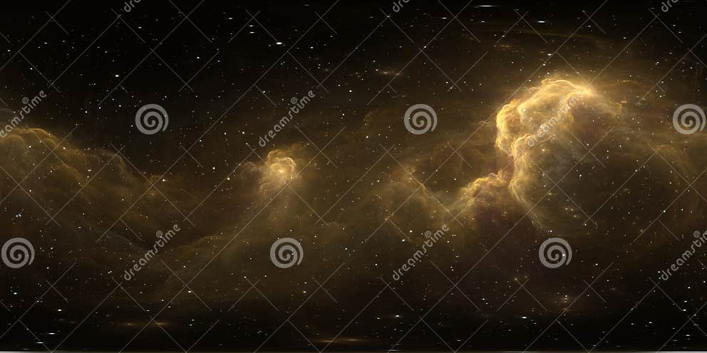 360 Degree Full Sphere Panoramic Deep Outer Space Background with Giant ...
