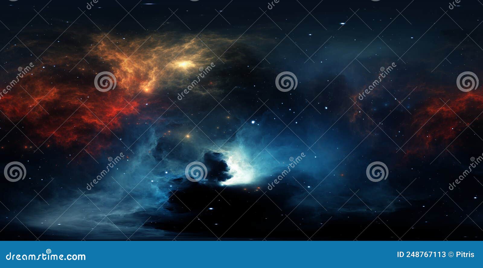 360 Degree Full Sphere Panoramic Space Background with Starfield and ...