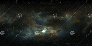 360 Degree Giant Nebula after a Supernova Explosion, Equirectangular ...