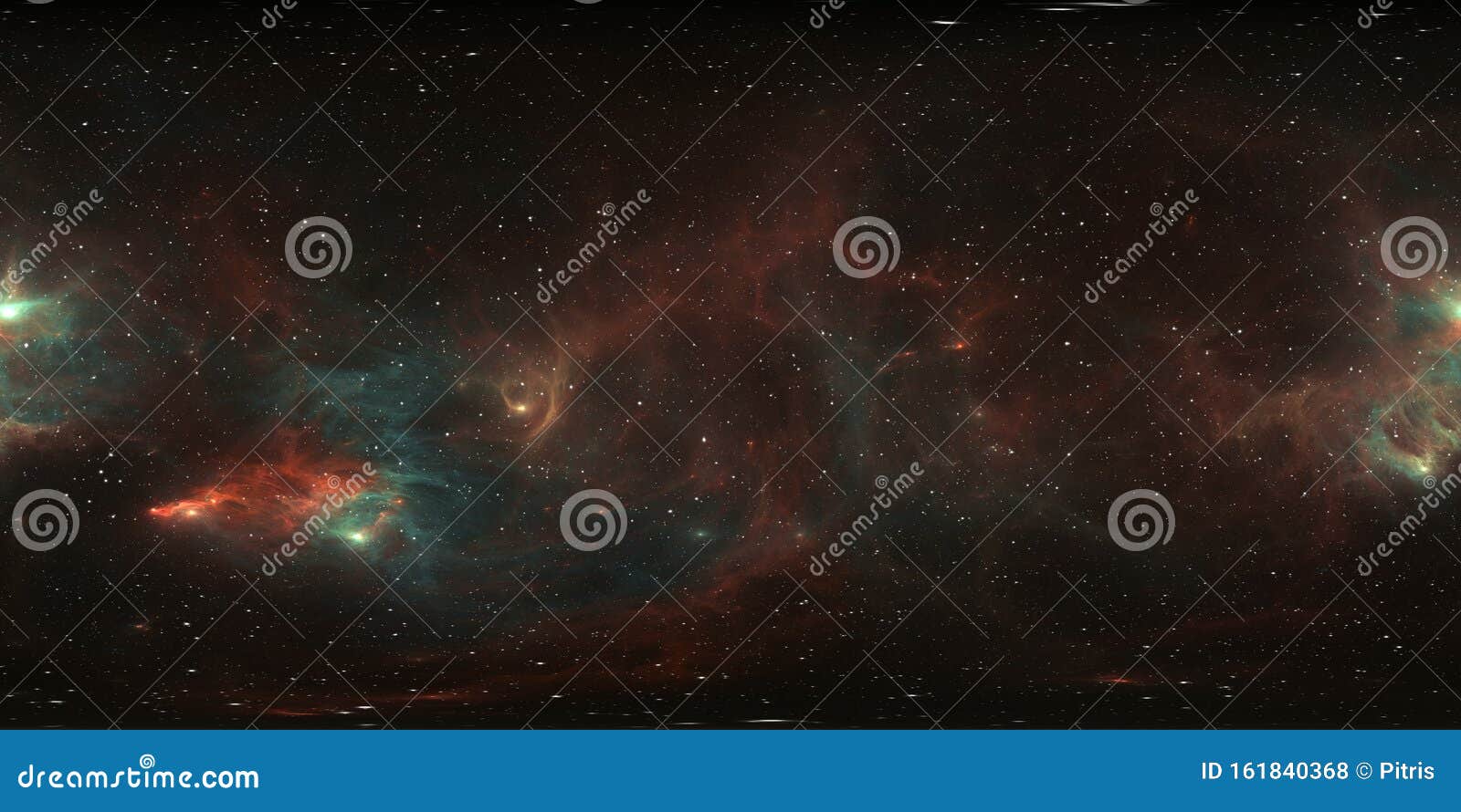 360 Degree Giant Nebula after a Supernova Explosion, Equirectangular ...