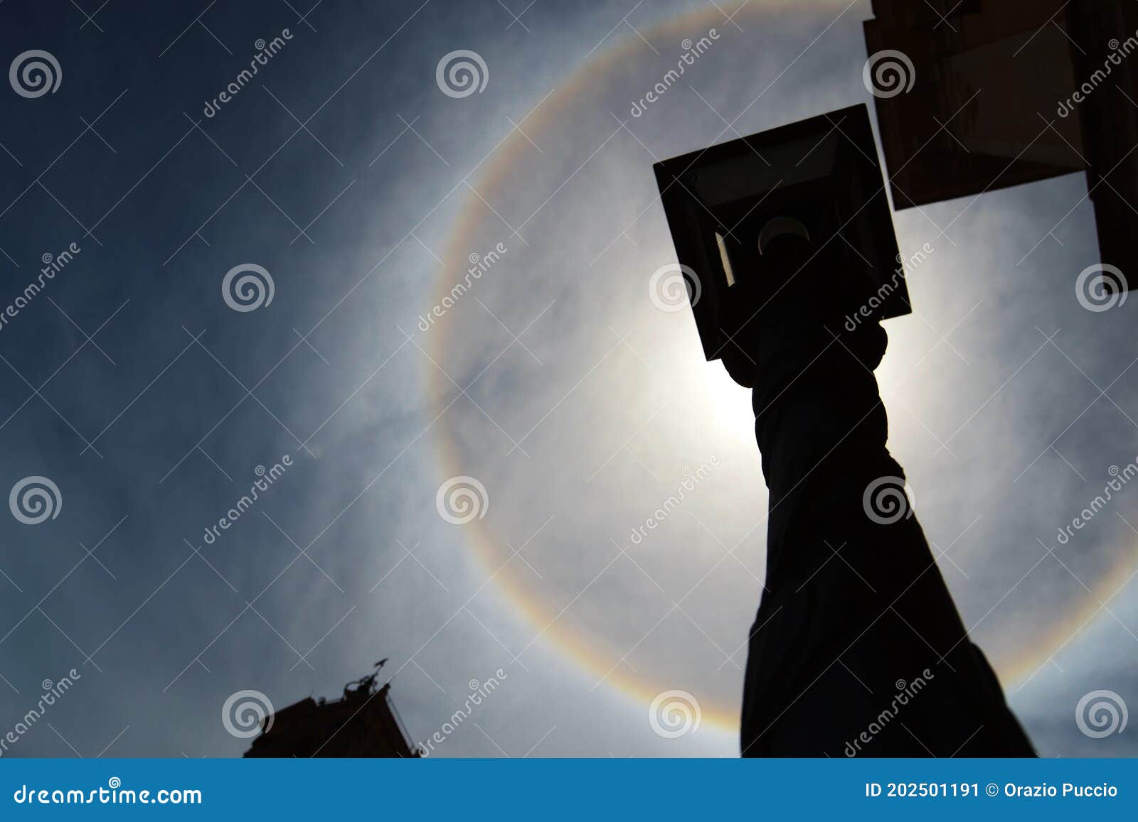 22 Degree Halo.rainbow Ring Around the Sun Stock Image - Image of ...