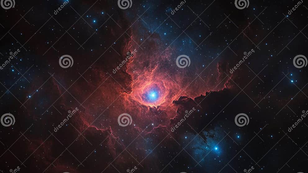 A 360-Degree HDRI Environment Map Featuring Panoramic VR Stellar Systems and Nebulae Stock Photo ...