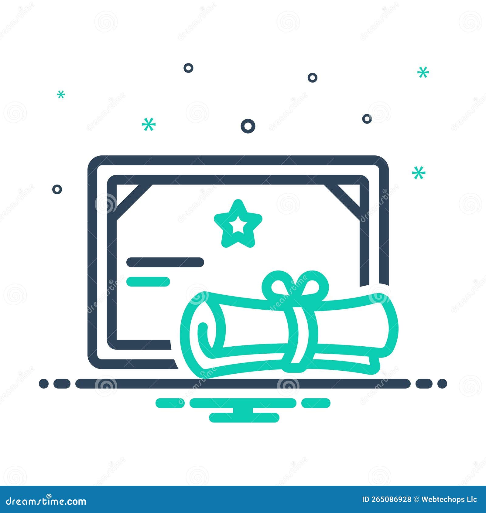 Mix Icon for Degree, Certificate and Star Stock Vector - Illustration ...