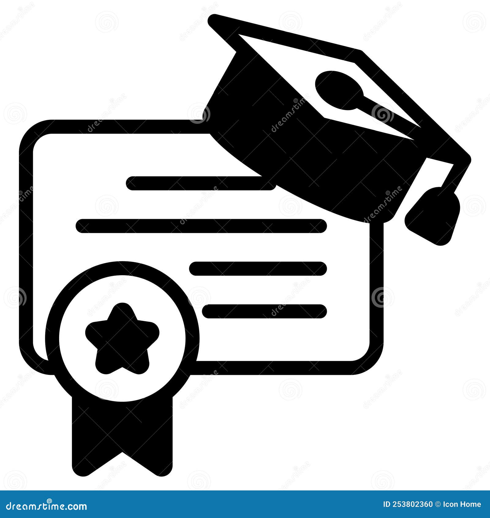 Degree icon stock vector. Illustration of uniform, wisdom - 253802360