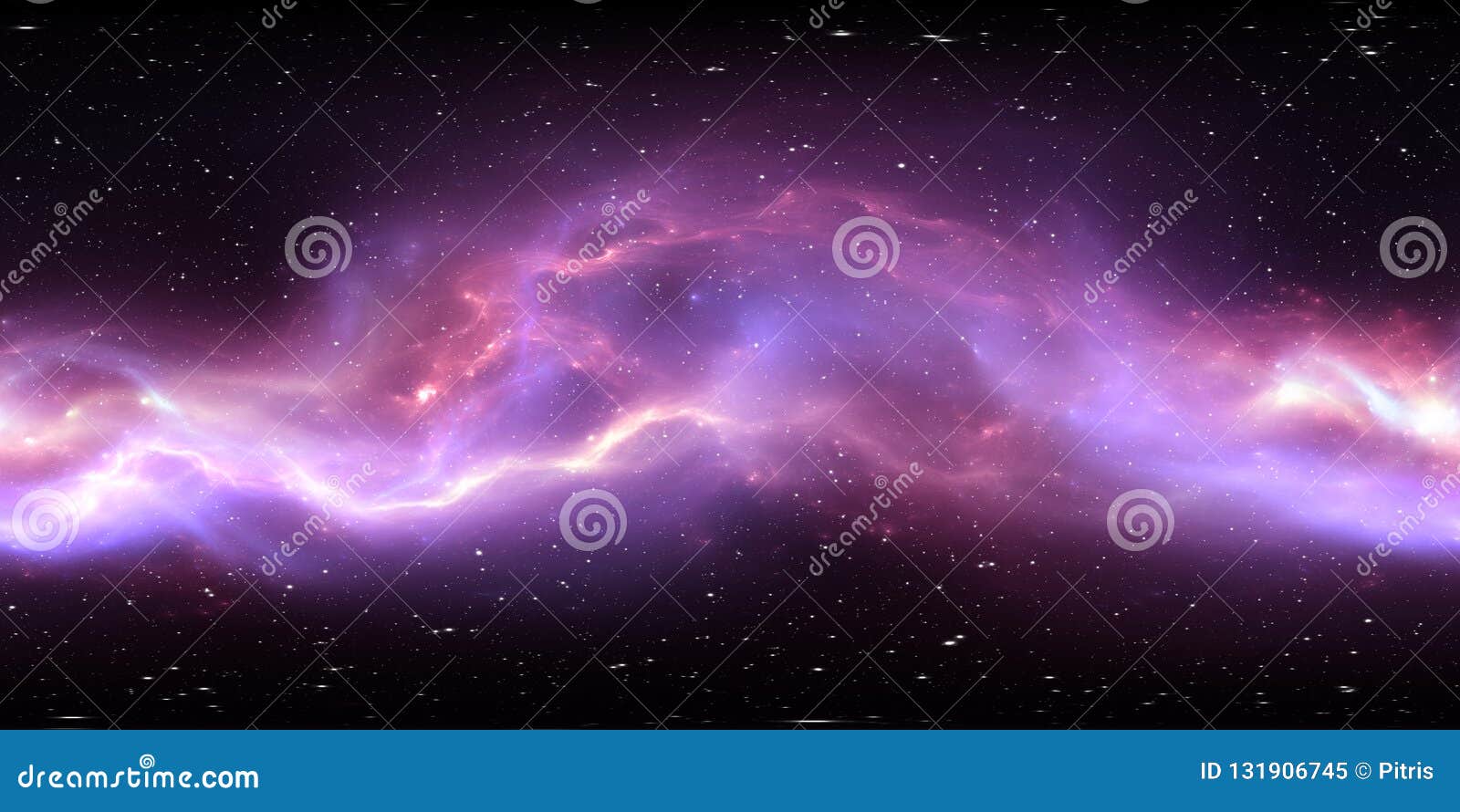 360 Degree Interstellar Cloud Of Dust And Gas. Space Background With ...