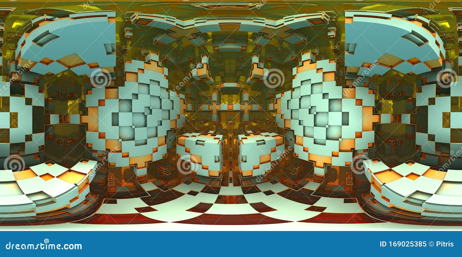 360 Degree Labyrinth, Abstract Maze Background, Equirectangular ...