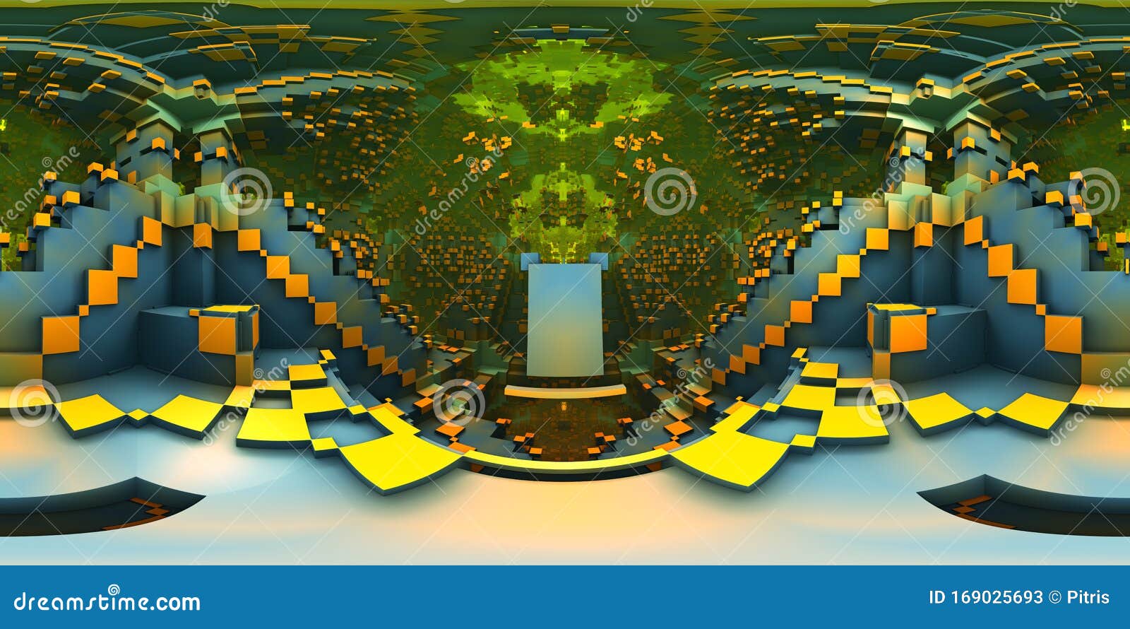 360 Degree Labyrinth, Abstract Maze Background, Equirectangular ...