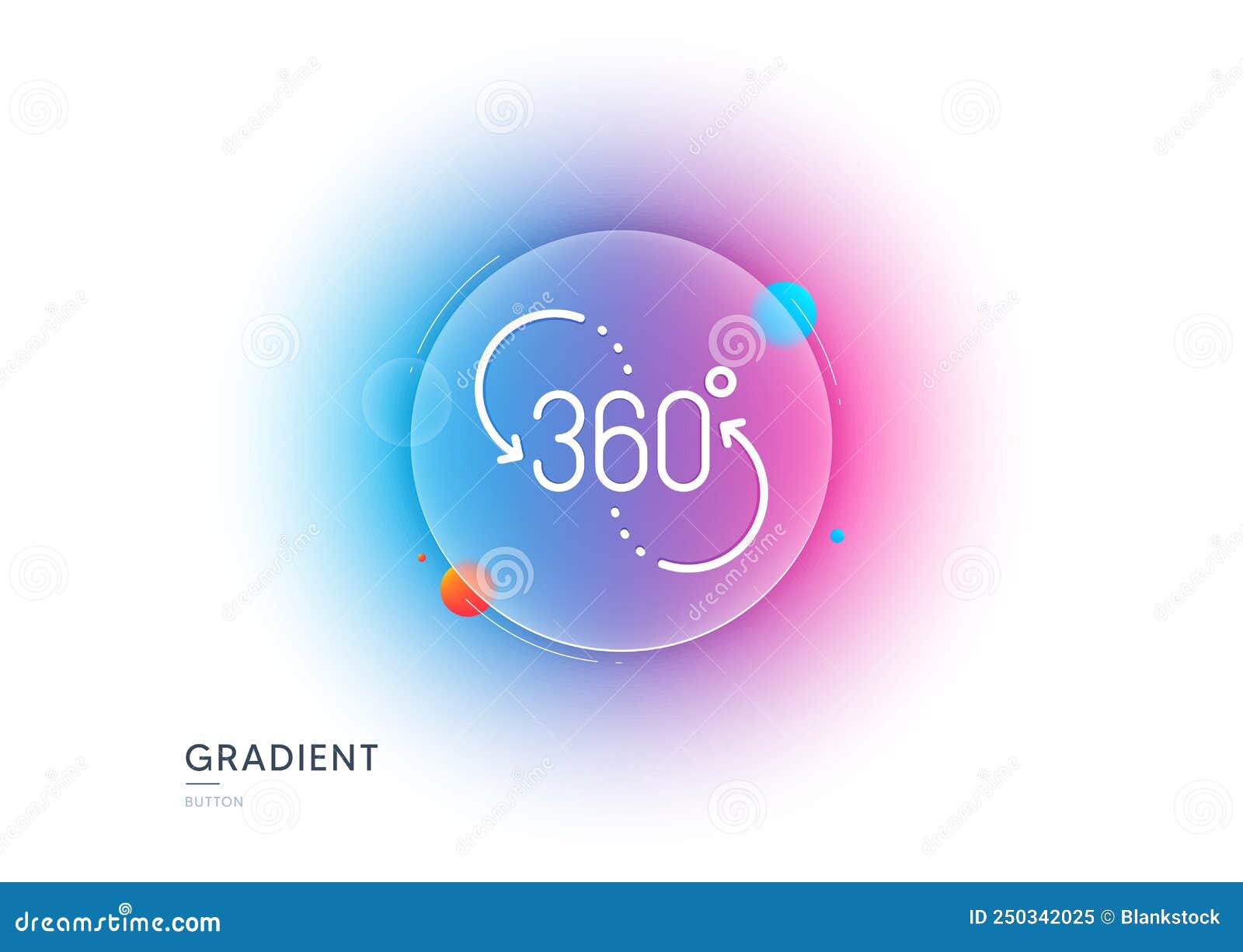360 Degree Line Icon. VR Technology Simulation Sign. Panoramic View ...