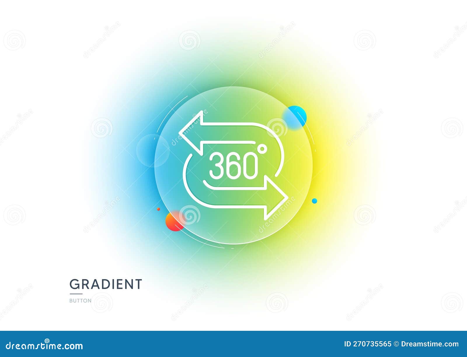 360 Degree Line Icon. VR Technology Simulation Sign. Panoramic View ...