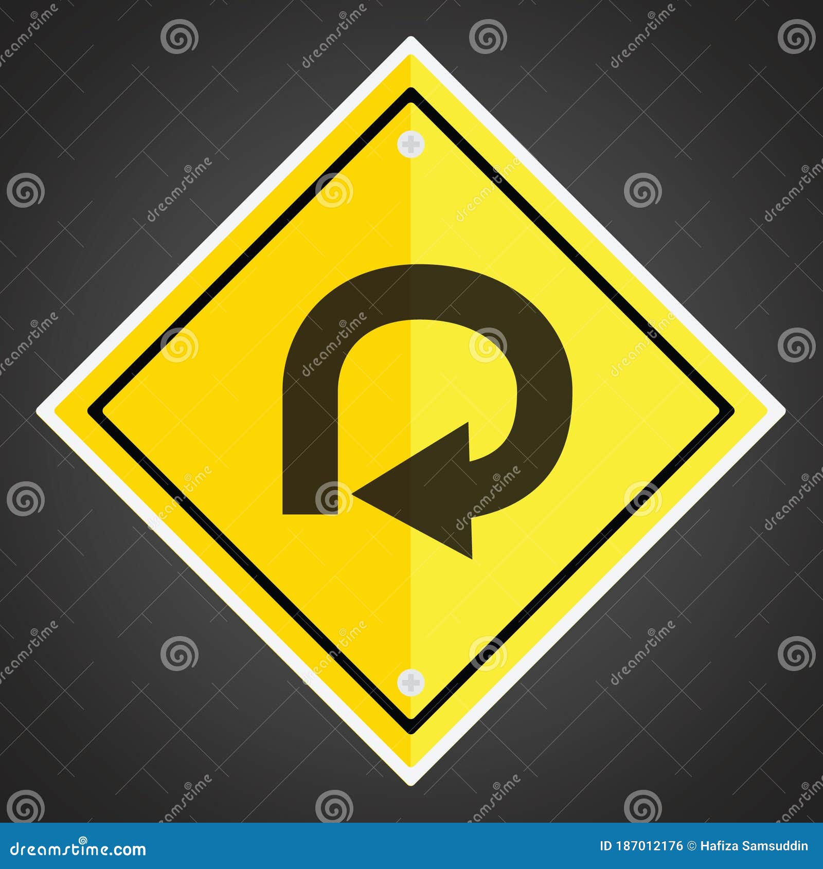 270-degree Loop Warning Sign. Vector Illustration Decorative Design ...