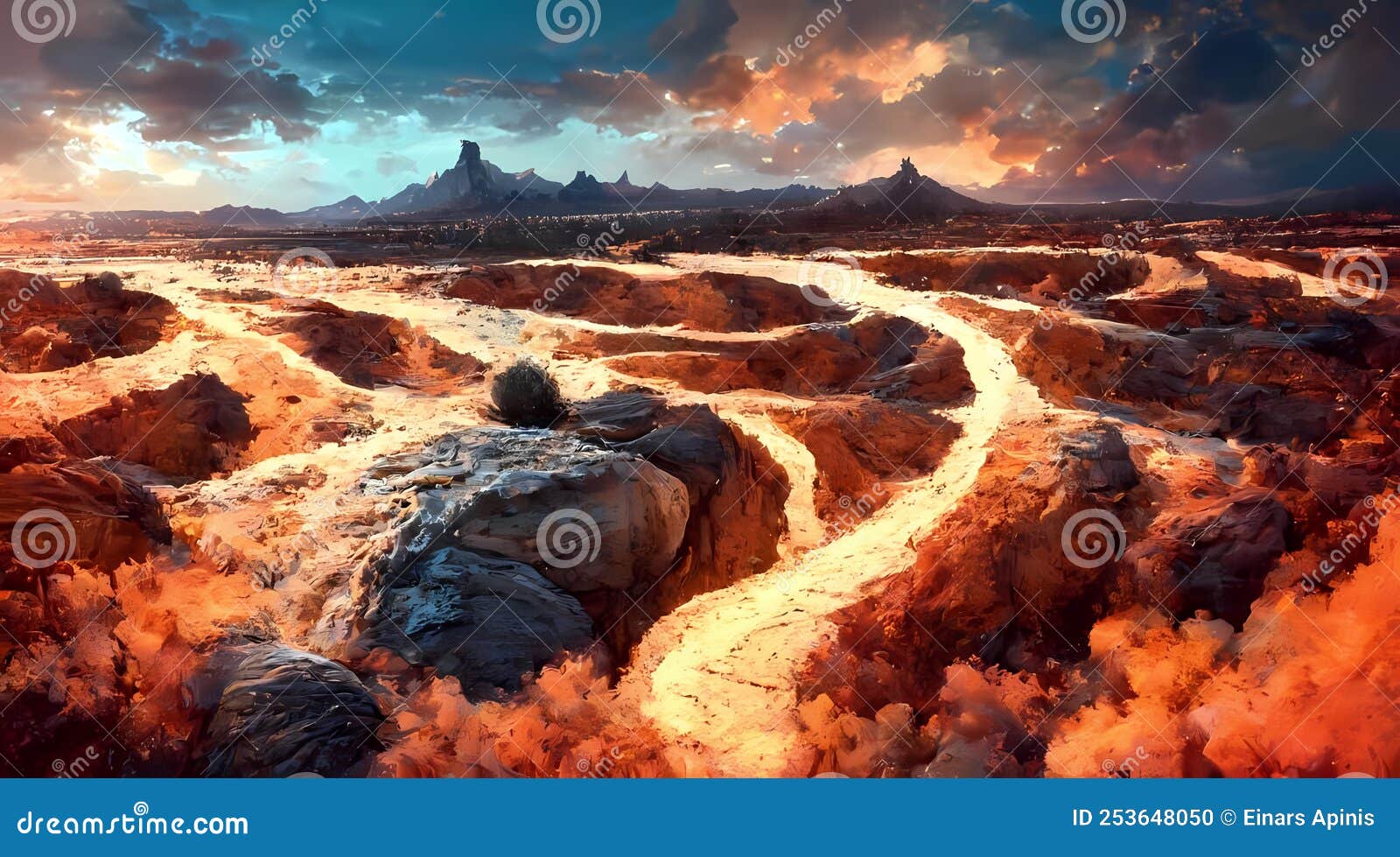 Degree Night Desert Landscape Equirectangular Pro Stock Illustration ...