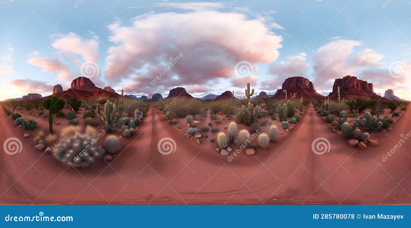 Panorama Of Desert Landscape Sunset, Environment HDRI Map ...
