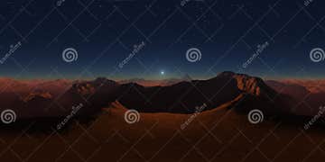 360 Degree Panorama of Mars Sunset, Environment HDRI Map ...