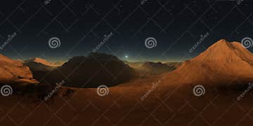360 Degree Panorama of Mars Sunset, Environment HDRI Map ...