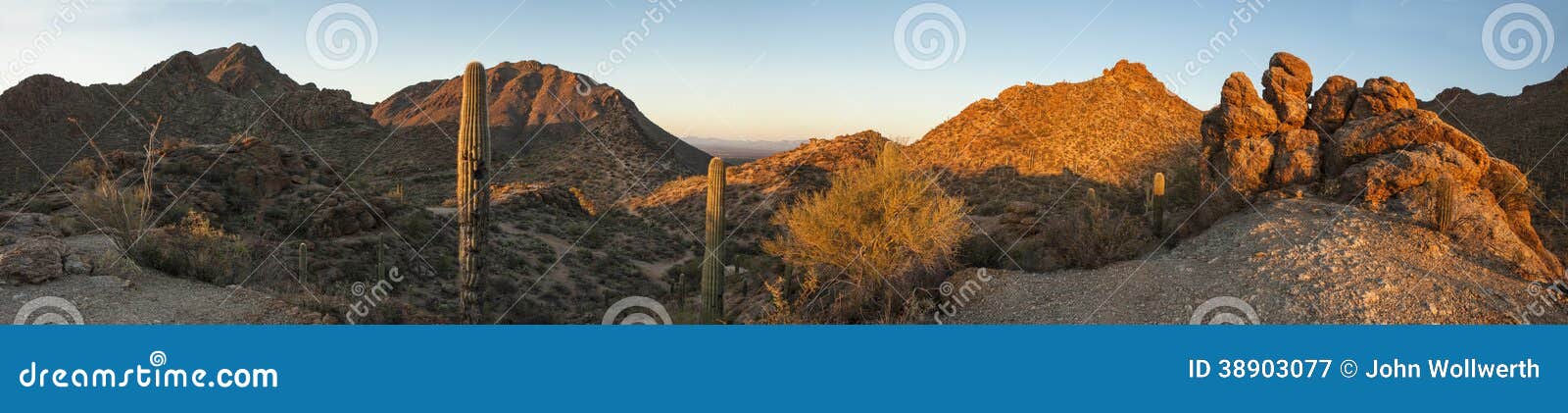 180 Degree Panorama of Sonoran Desert Stock Image - Image of outdoor ...