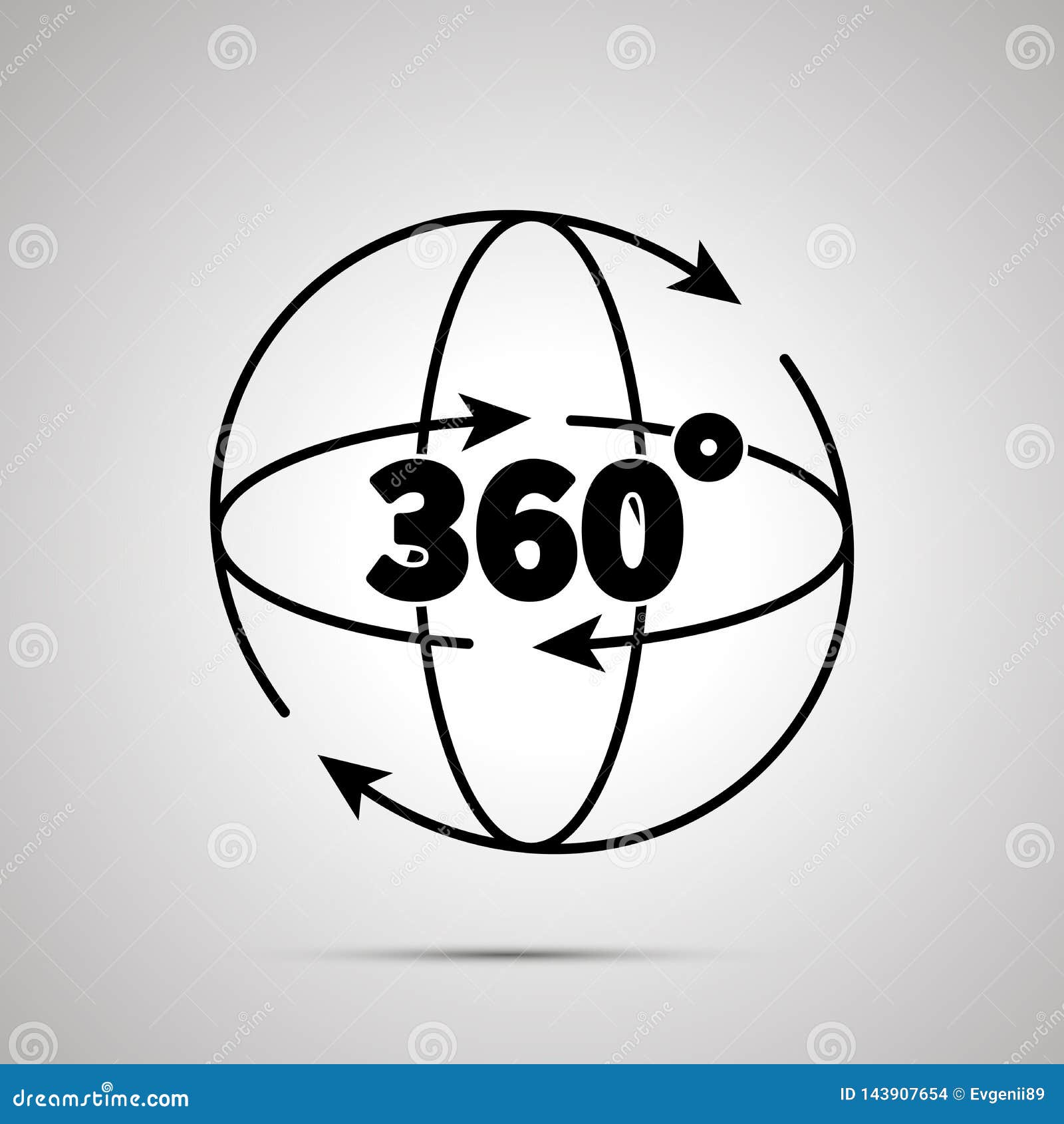 360 Degree Panorama View, Rotation Arrows Stock Illustration ...