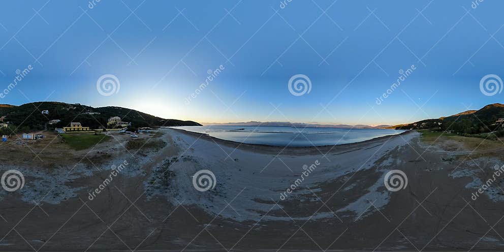 360-degree Panoramic Beach View at Dawn Stock Image - Image of ...