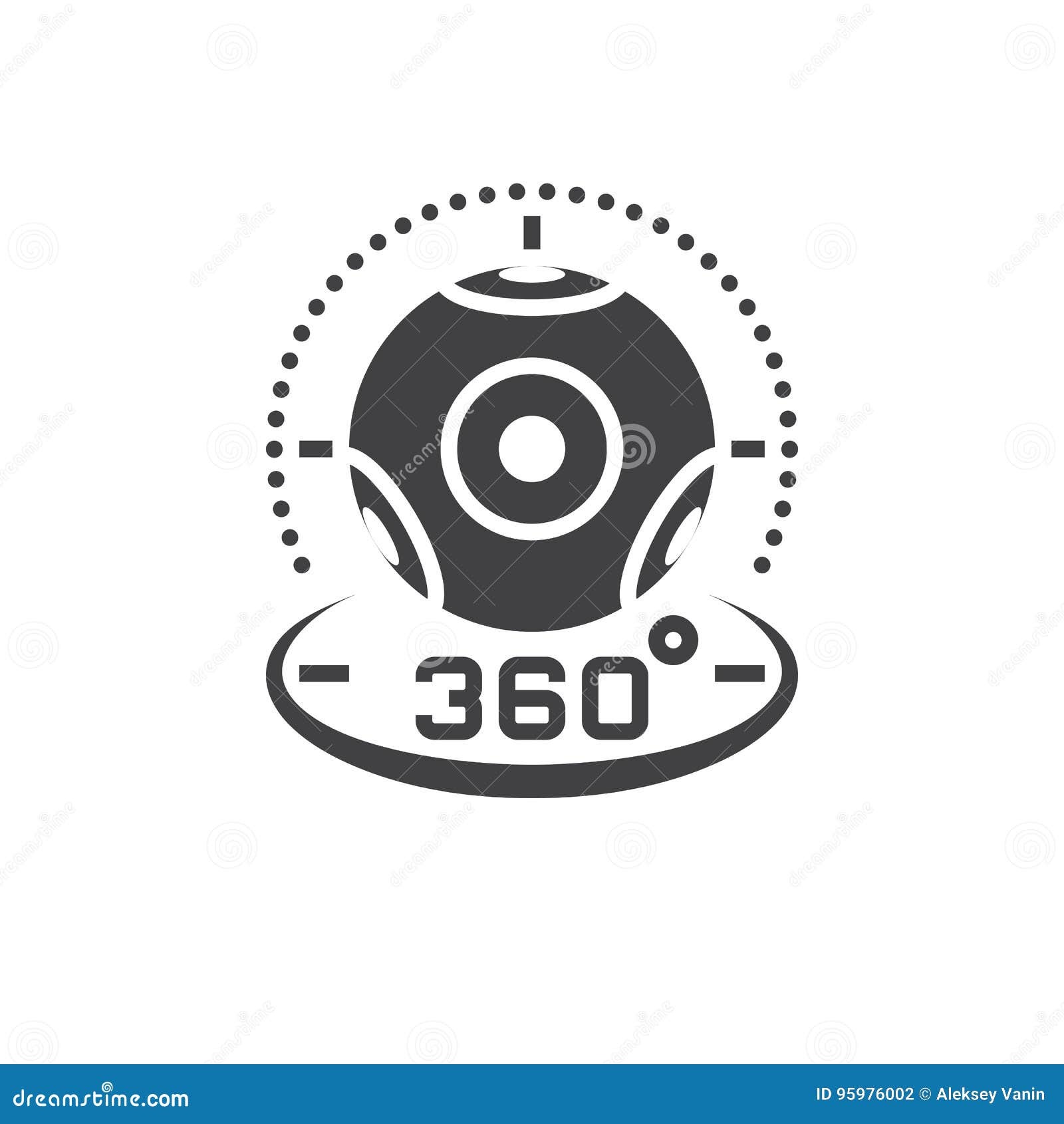 360 Degree Panoramic Video Camera Icon Vector, Virtual Reality D Stock ...