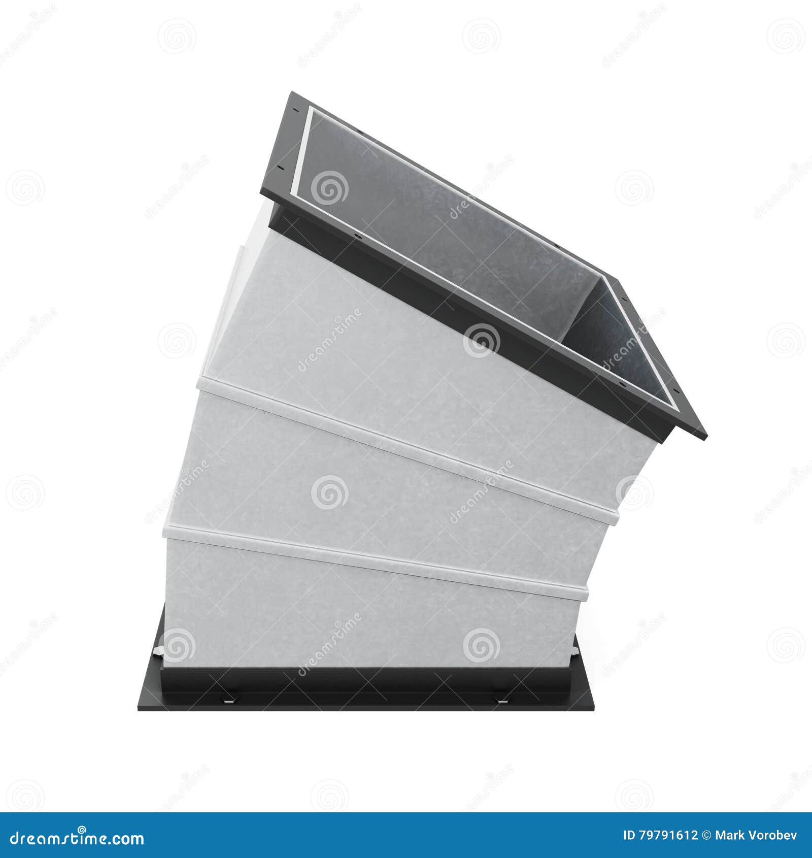 30 Degree Rectangular Bend Duct . 3d Rendering Stock Illustration ...