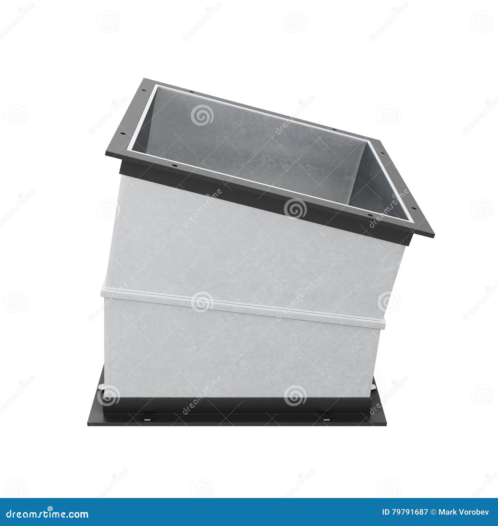 15 Degree Rectangular Bend Duct Isolated. 3d Rendering Stock ...