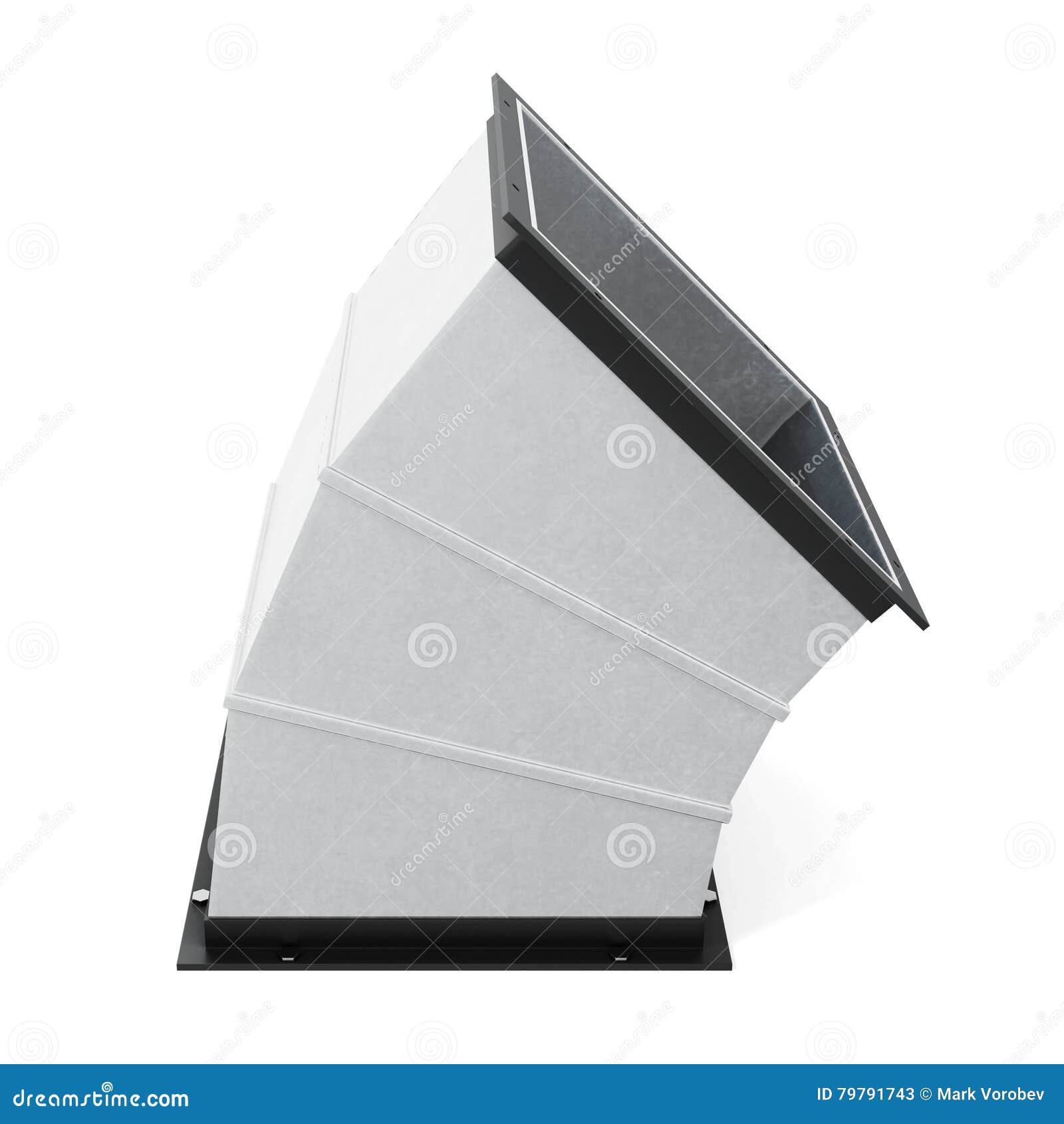 45 Degree Rectangular Bend Duct Isolated. 3d Rendering Stock ...