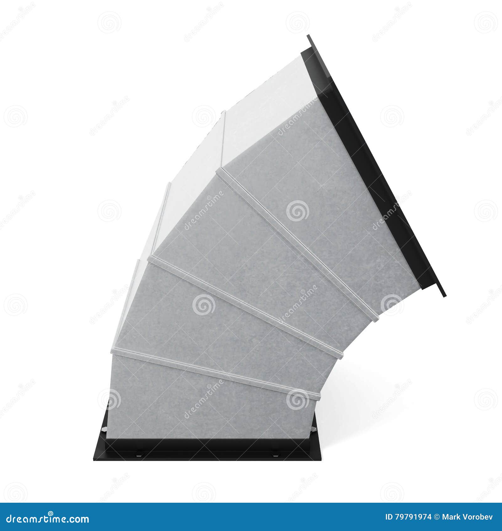 60 Degree Rectangular Bend Duct Isolated. 3d Rendering Stock ...