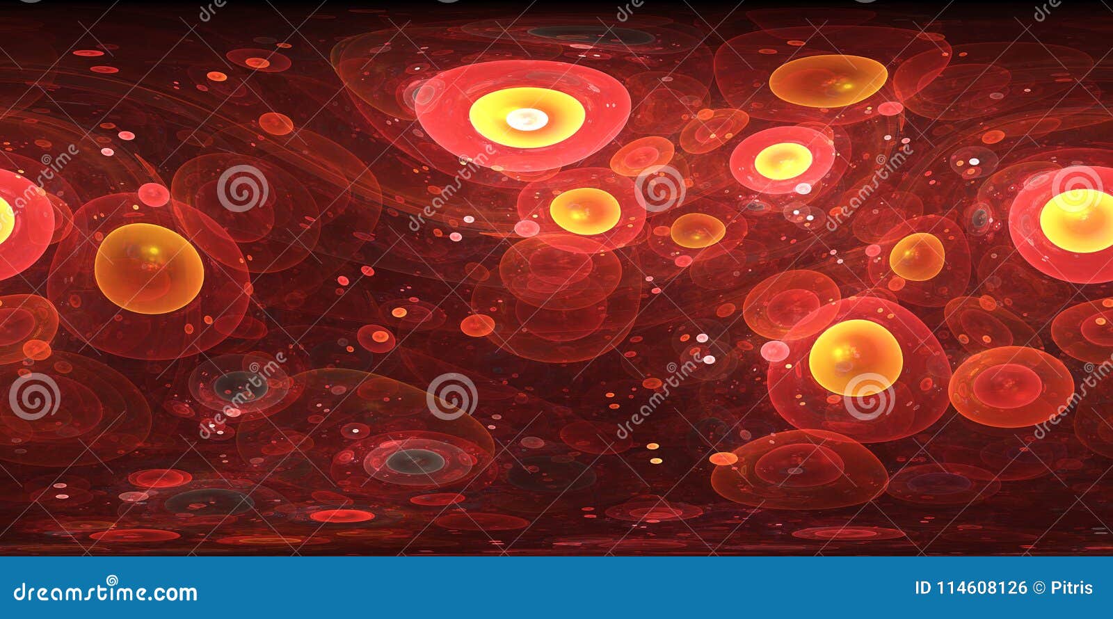 360 Degree Red Cells Panorama Equirectangular Projection Environment ...