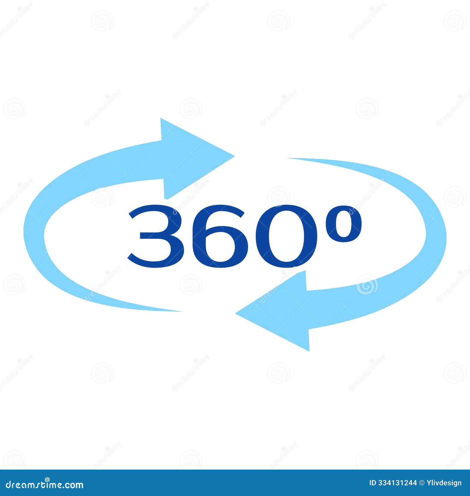 360 Degree Rotation Angle with Circular Arrows Icon Stock Vector ...