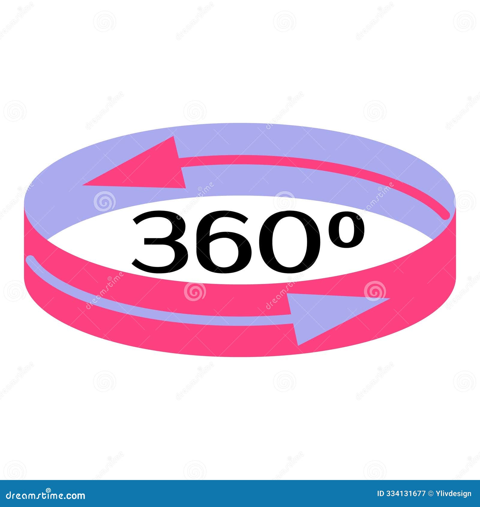 360 Degree Rotation Sign with Circular Arrows Stock Vector ...