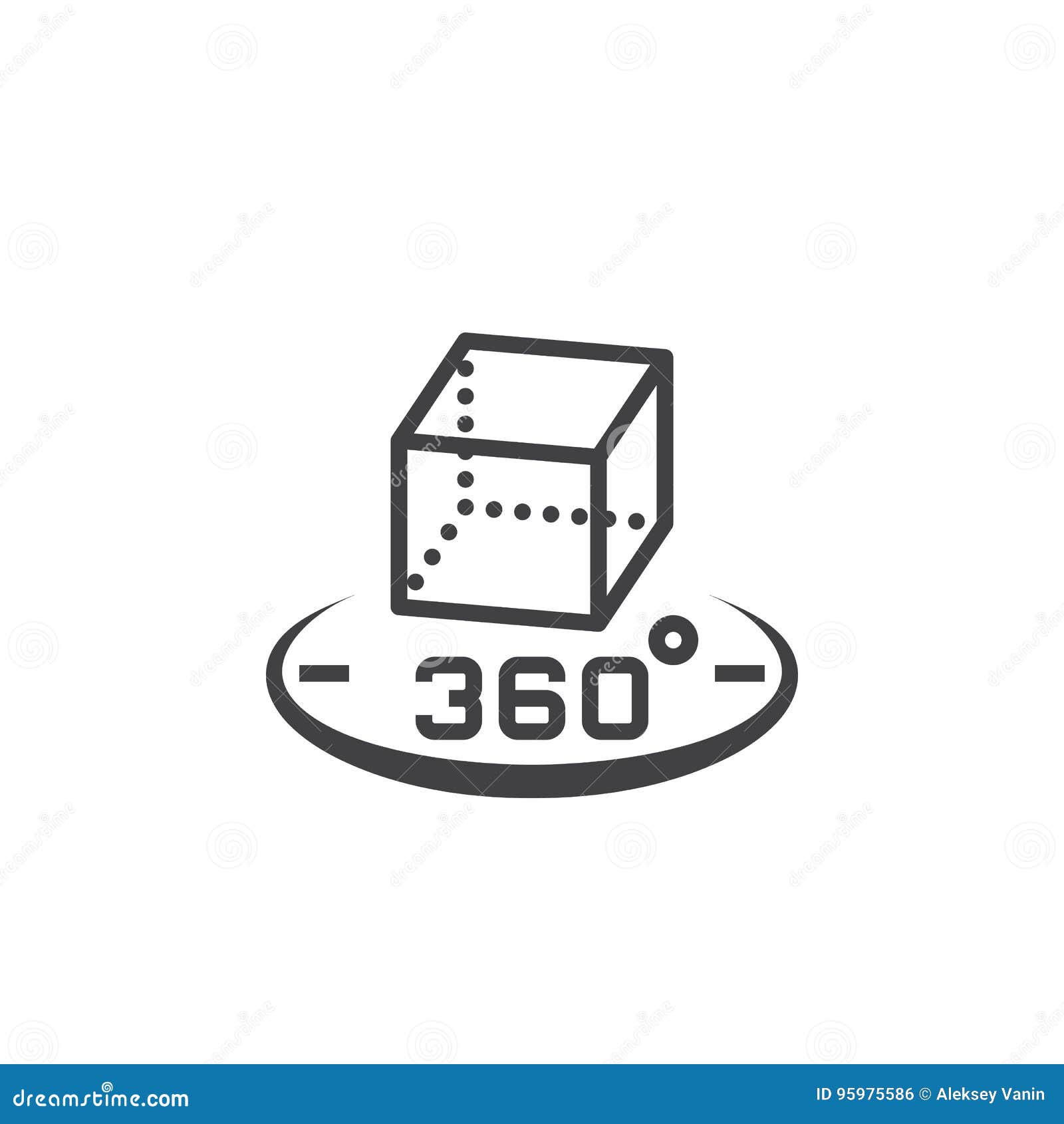 360 Degree Rotation Sign 3d Cube Symbol Stock Vector Illustration Of Logo Cube 95975586