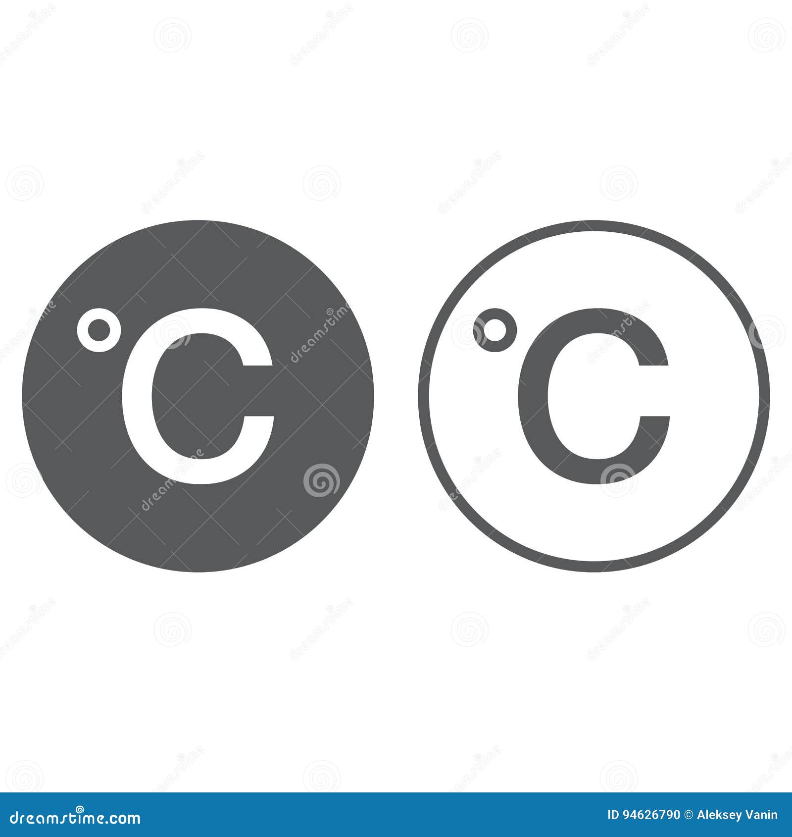 Degree Sign, Celsius Icon. Solid and Outline Stock Vector ...