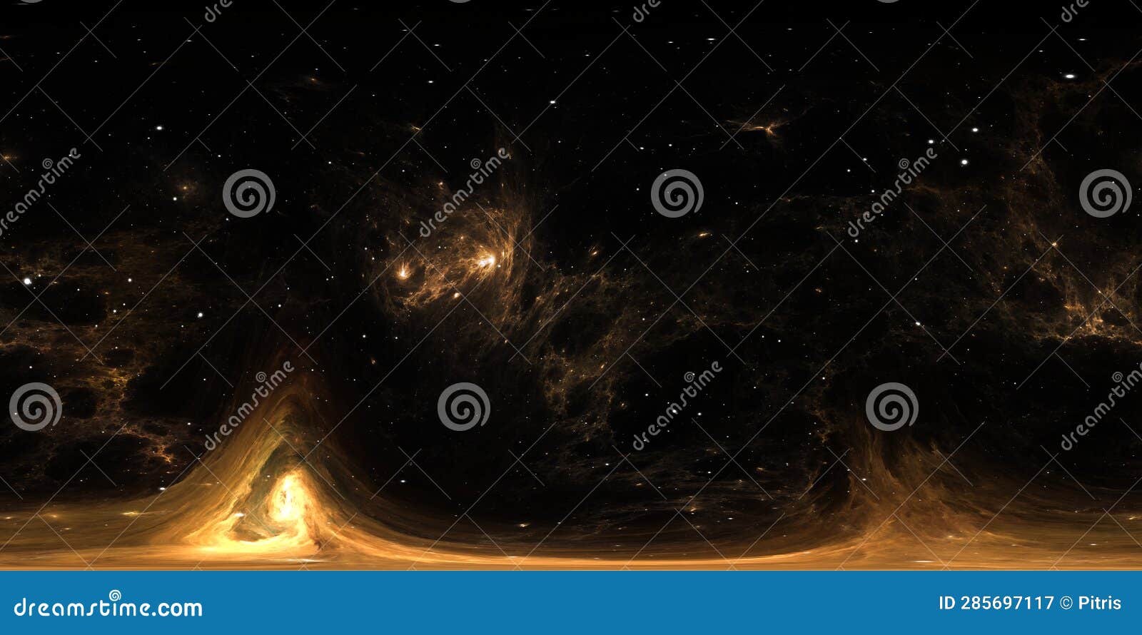 360 Degree Space Background with Nebula and Galaxy, Equirectangular ...