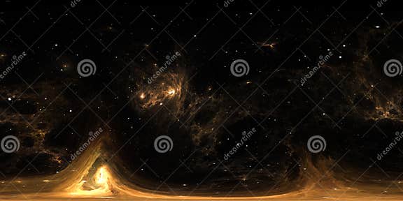 360 Degree Space Background with Nebula and Galaxy, Equirectangular ...