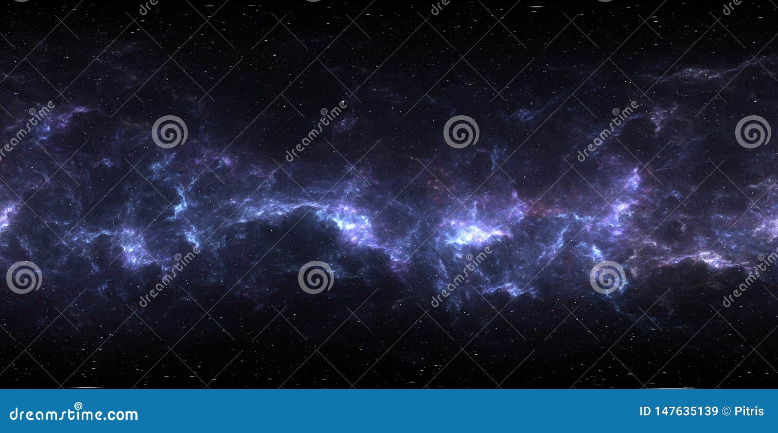 360 Degree Space Background with Nebula and Stars, Equirectangular ...