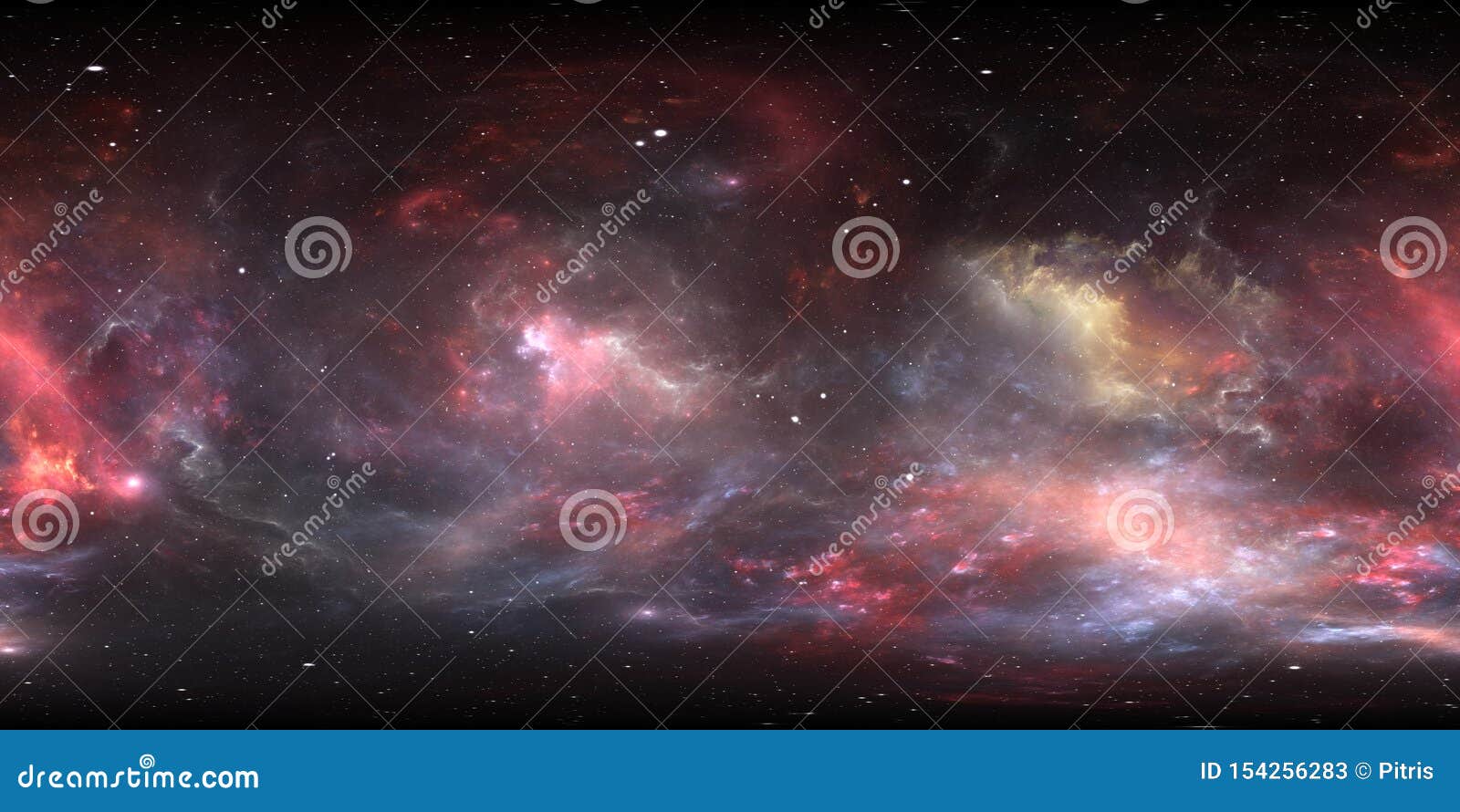360 Degree Space Background with Nebula and Stars, Equirectangular ...