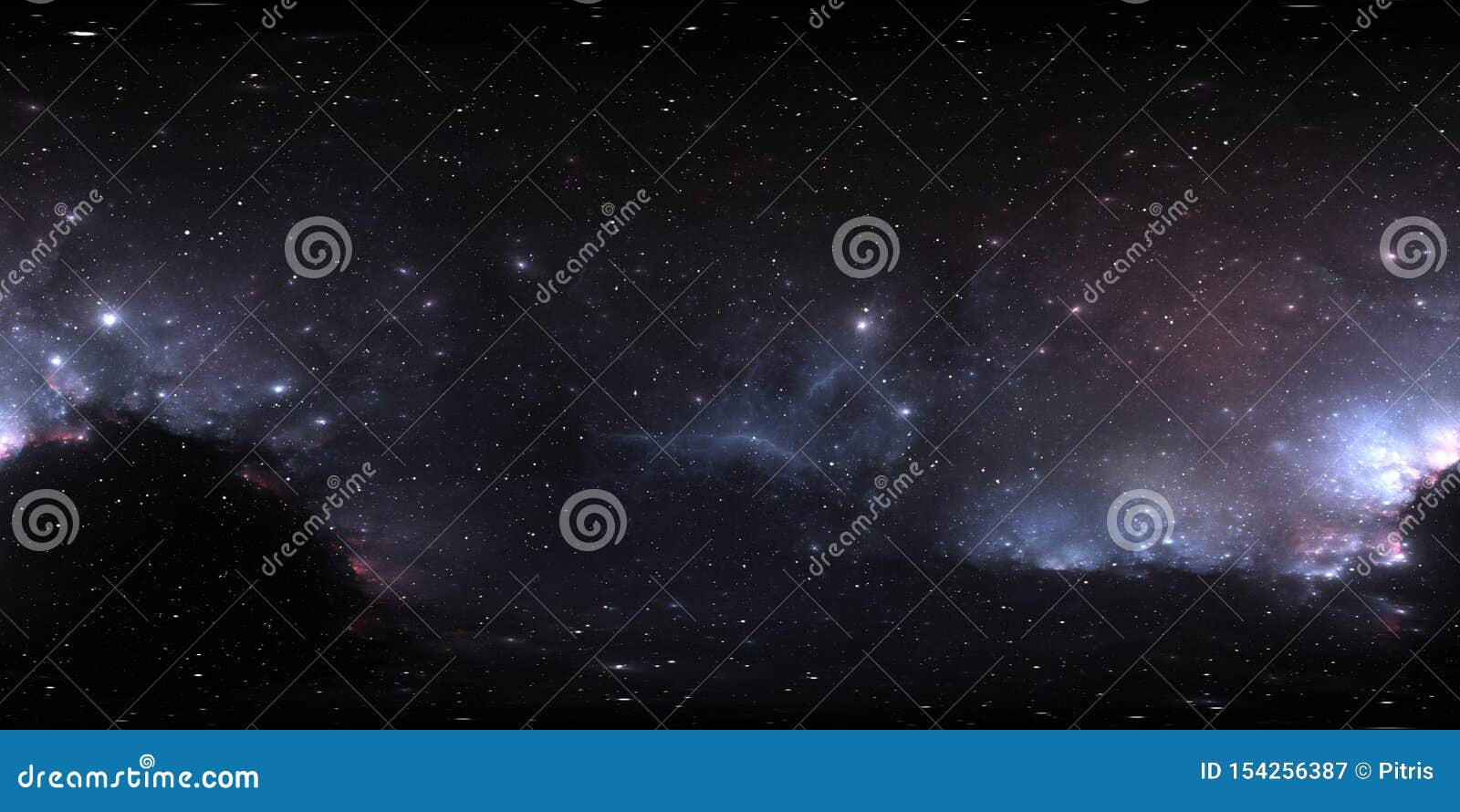 360 Degree Space Background with Nebula and Stars, Equirectangular ...