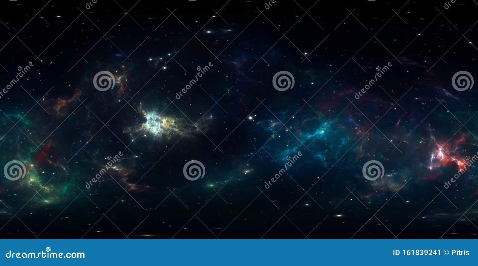 360 Degree Space Background with Nebula and Stars, Equirectangular ...