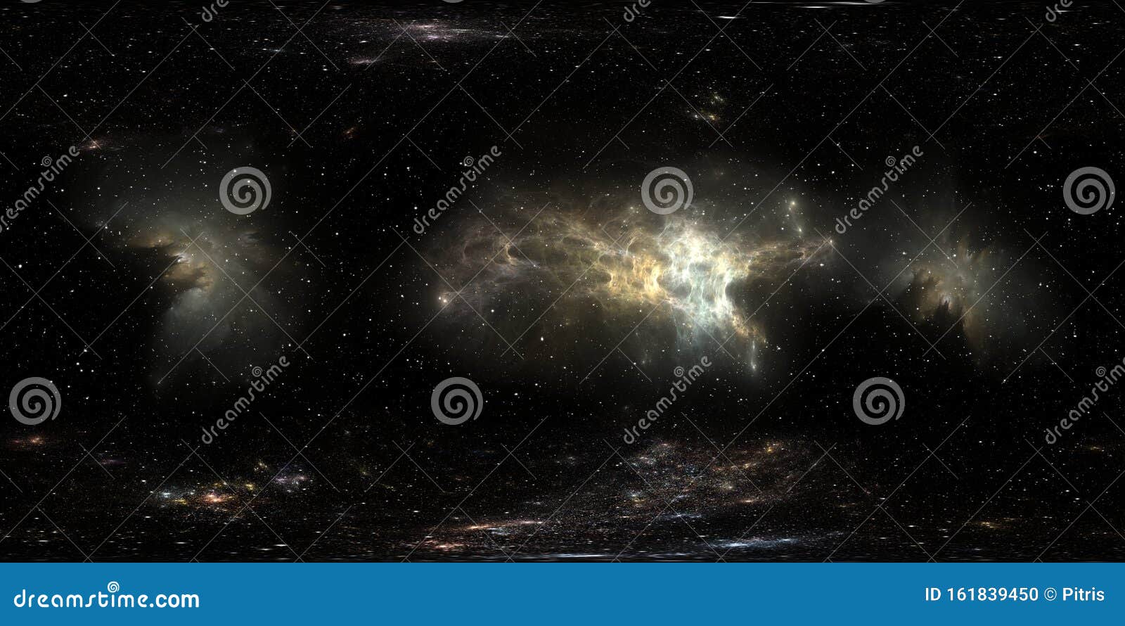 360 Degree Space Background With Nebula And Stars, Equirectangular ...
