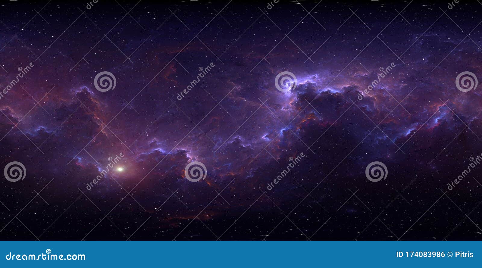 360 Degree Space Background With Nebula And Stars, Equirectangular ...