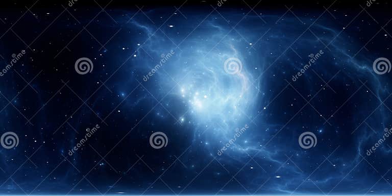 360 Degree Space Background with Nebula and Stars, Equirectangular ...
