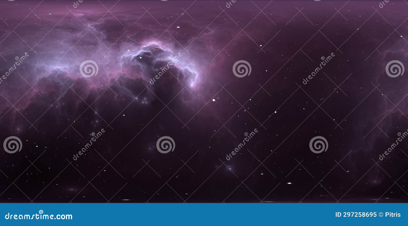 360 Degree Space Background with Nebula and Stars, Equirectangular ...