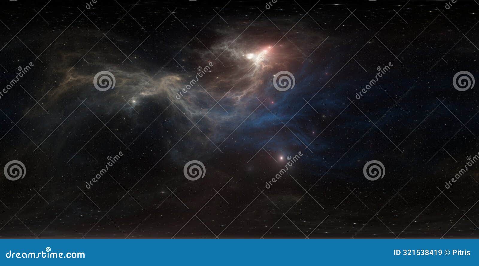 360 Degree Space Background With Nebula And Stars, Equirectangular ...