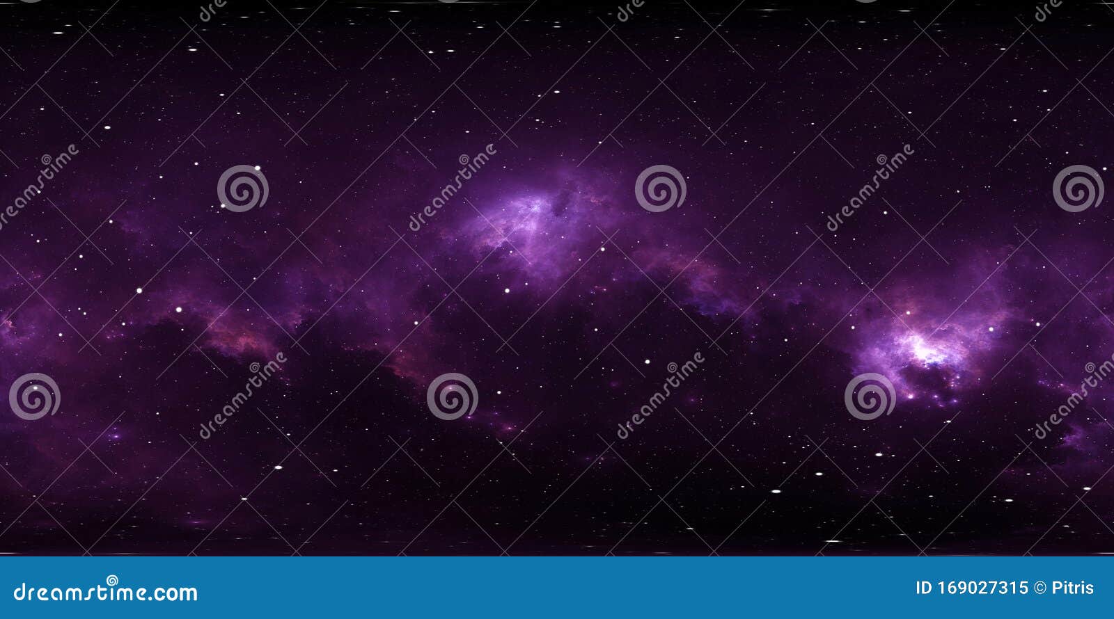 360 Degree Space Background with Nebula and Stars, Equirectangular ...