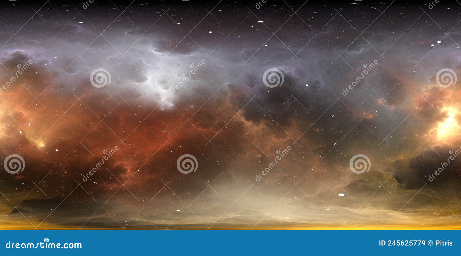 360 Degree Space Background with Stars Panorama, Equirectangular ...
