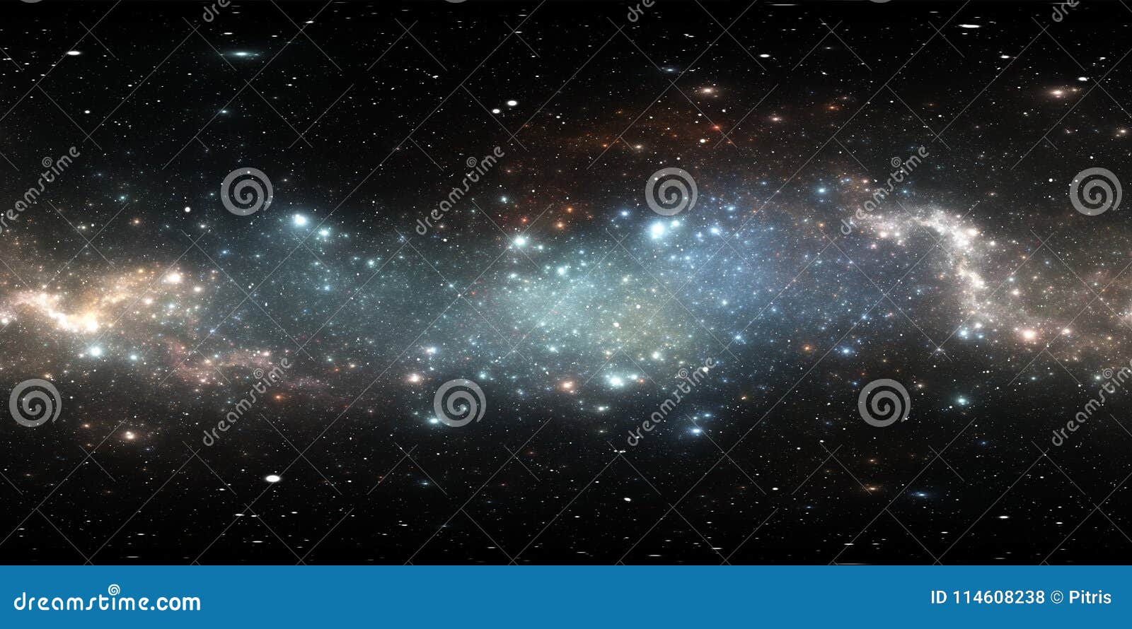 360 Degree Space Galaxy Panorama, Equirectangular Projection ...