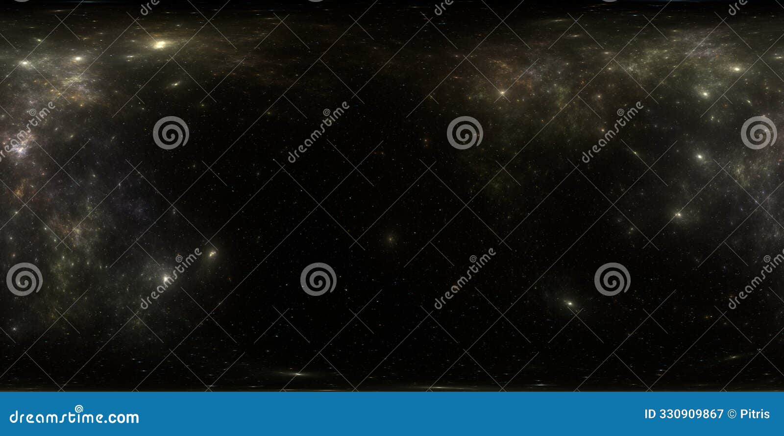 360 Degree Space Nebula. Giant Interstellar Cloud with Stars ...
