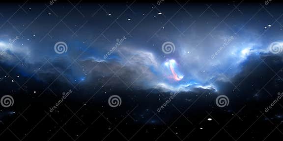 360 Degree Space Nebula. Giant Interstellar Cloud with Stars ...
