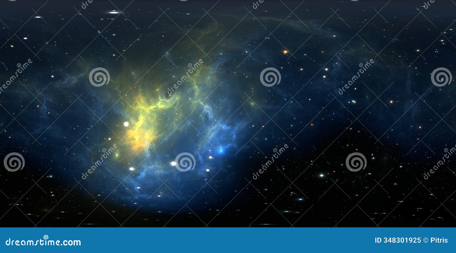 360 Degree Space Nebula. Giant Interstellar Cloud with Stars ...