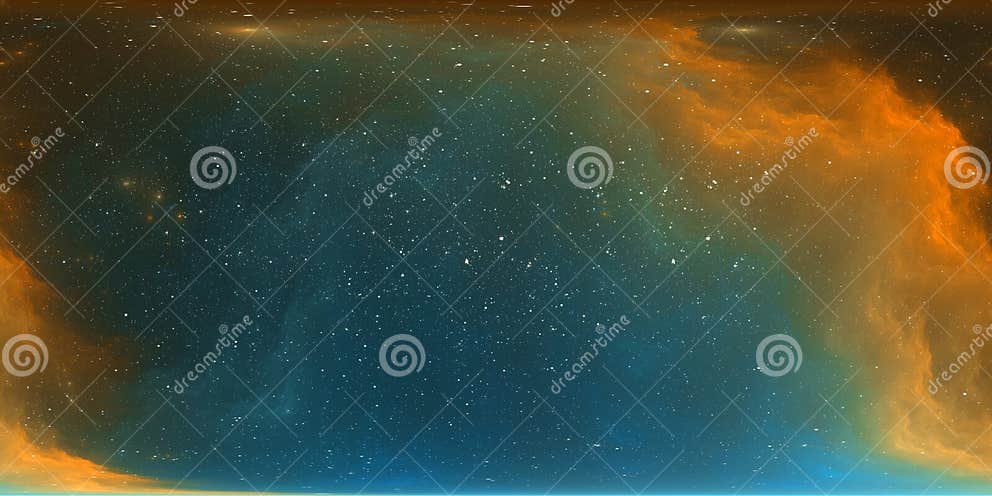 360 Degree Space Nebula. Giant Interstellar Cloud with Stars ...